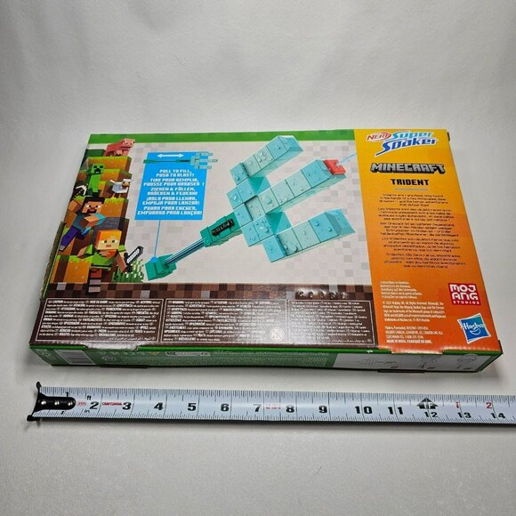 Nerf | Toys | Nerf Super Soaker Minecraft Trident Water Blaster W ...